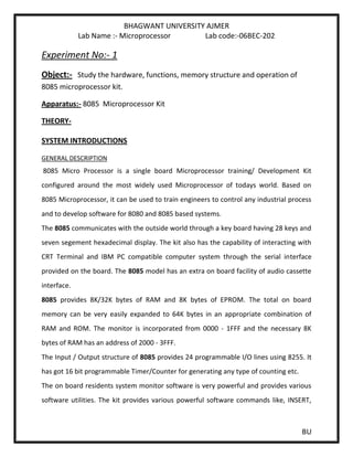 MICROPROCESSOR-LAB-VI-SEM.pdf | Operating Systems | Computer Software and Applications