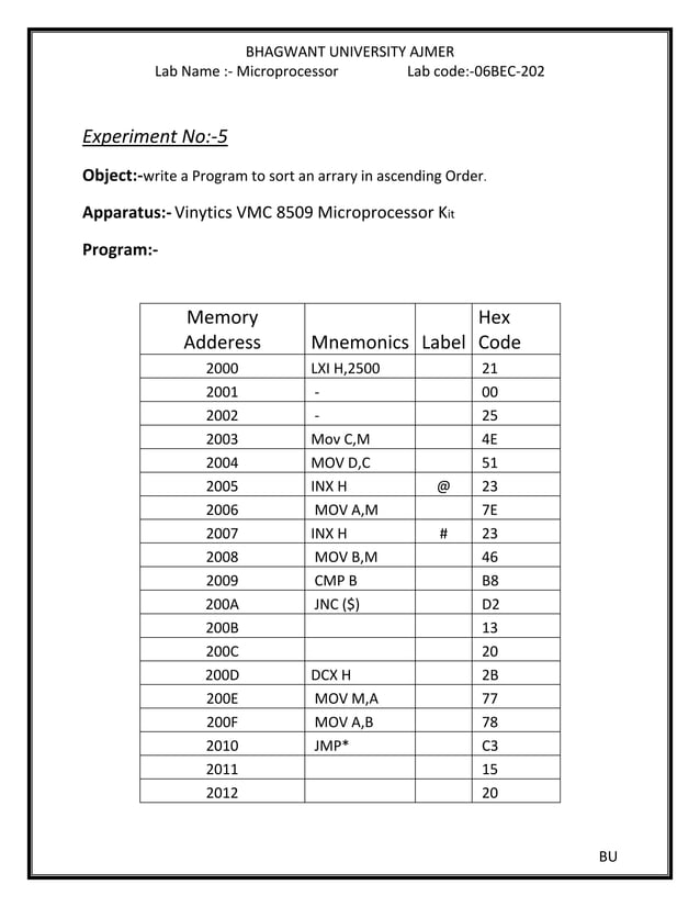MICROPROCESSOR-LAB-VI-SEM.pdf | Operating Systems | Computer Software and Applications