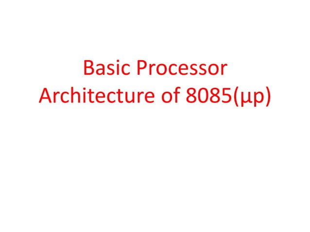Microprocessor 8085 architecture ppt. april 2013 | PPT