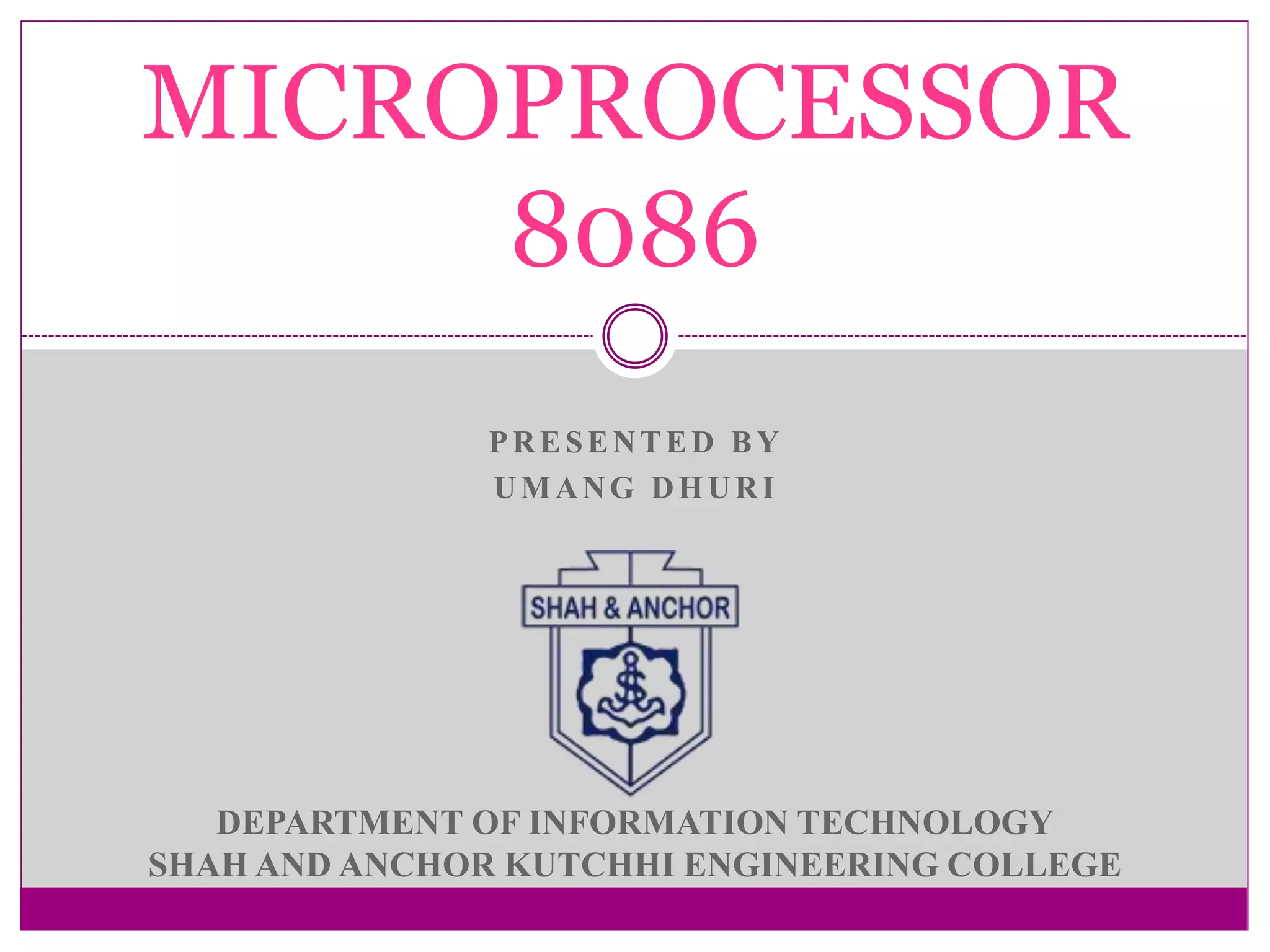 Microprocessor 8086 | PPT