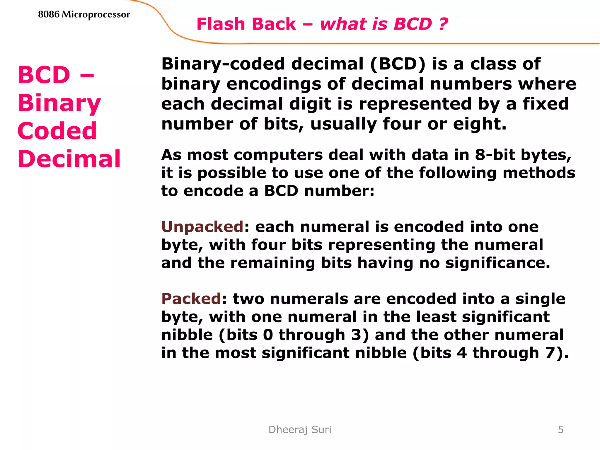 Microprocessor 8086 instruction description | PPT