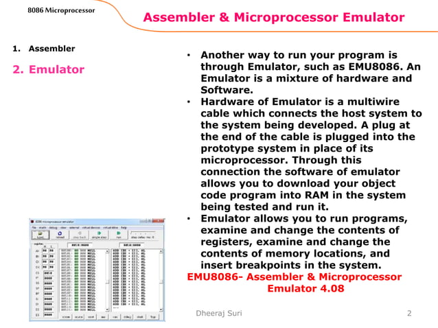 Microprocessor 8086 instruction description | PPT
