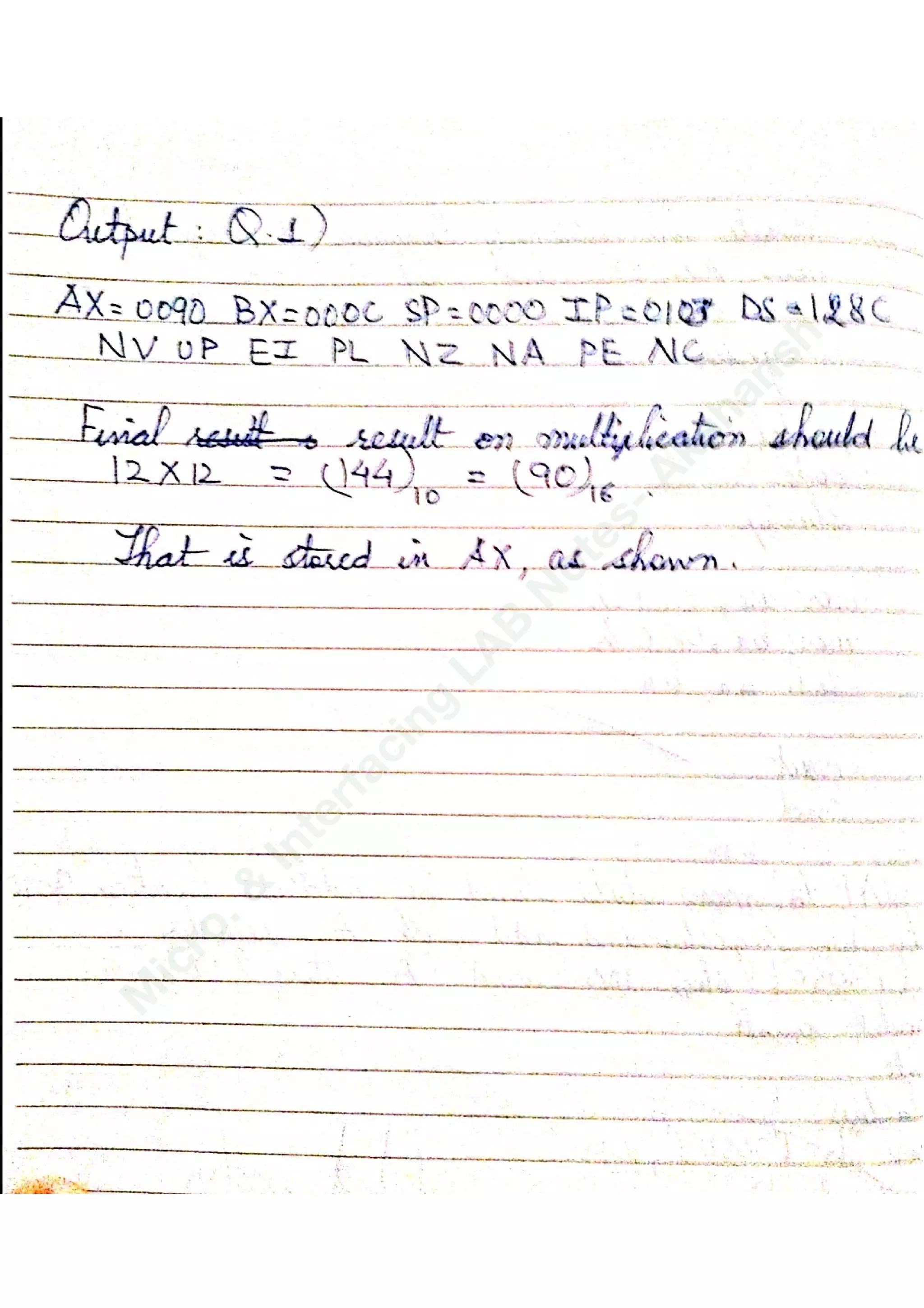 Microprocessor and Interfacing Lab Notes - Akshansh | PDF