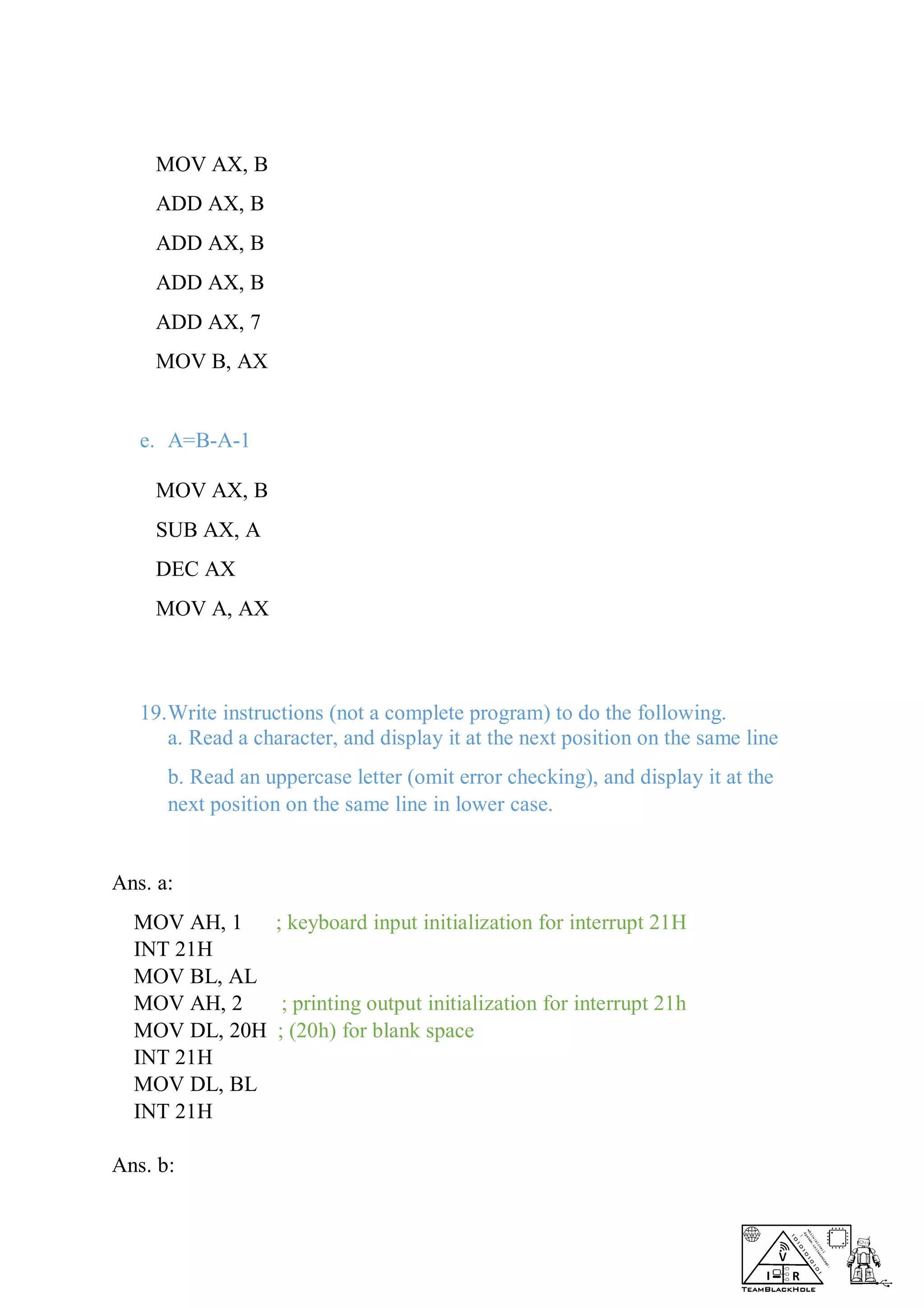 Microprocessor & Assembly language by team blackhole | PDF