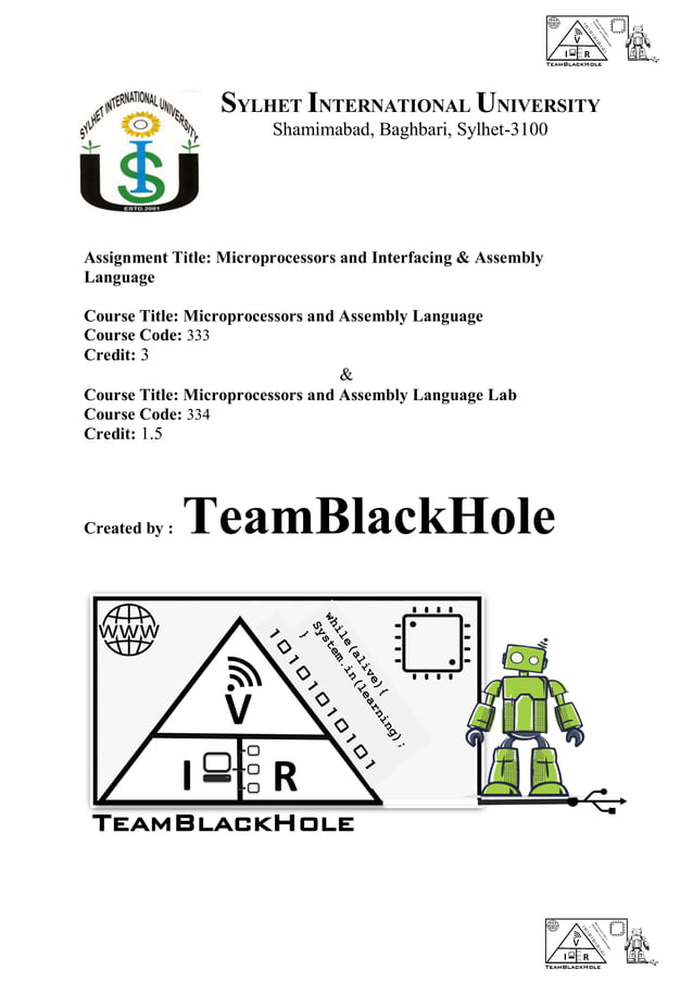 Microprocessor & Assembly language by team blackhole | PDF