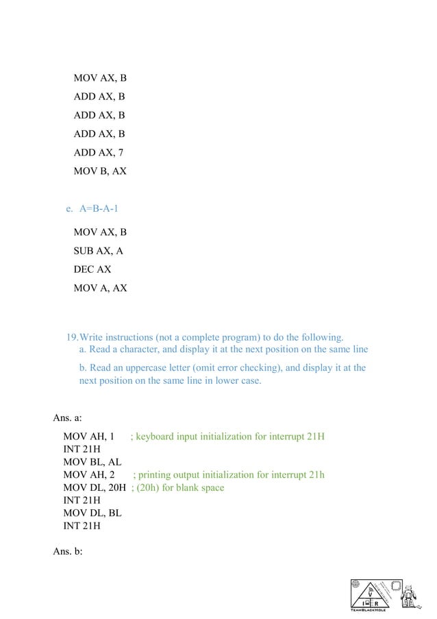 Microprocessor & Assembly language by team blackhole | PDF
