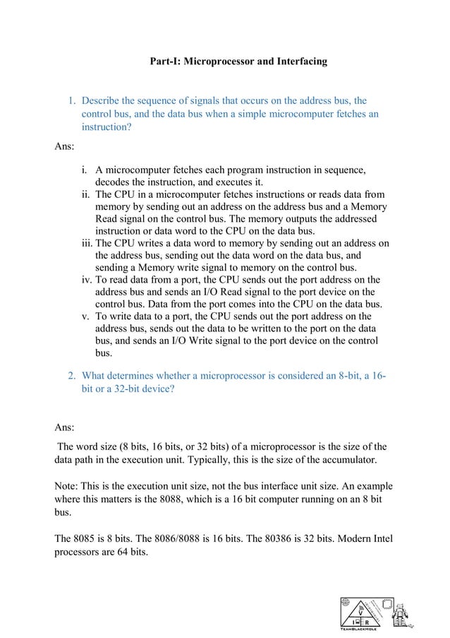 Microprocessor & Assembly language by team blackhole | PDF