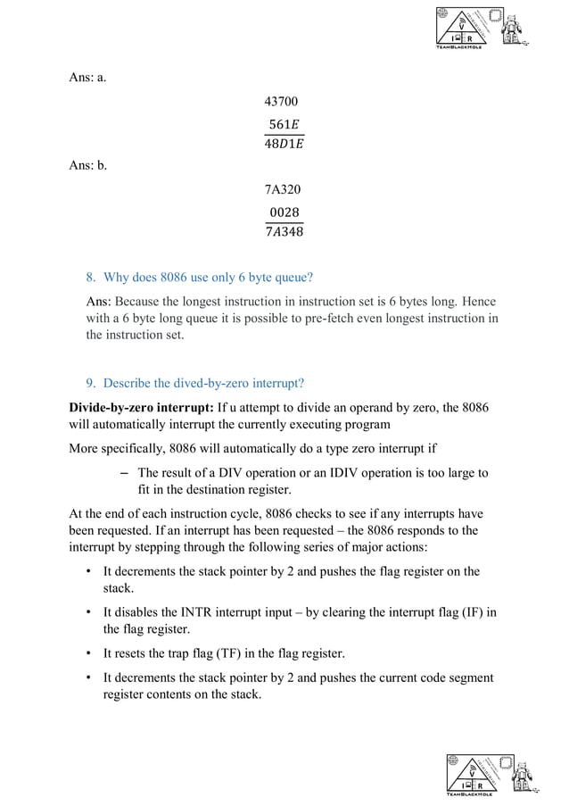 Microprocessor & Assembly language by team blackhole | PDF