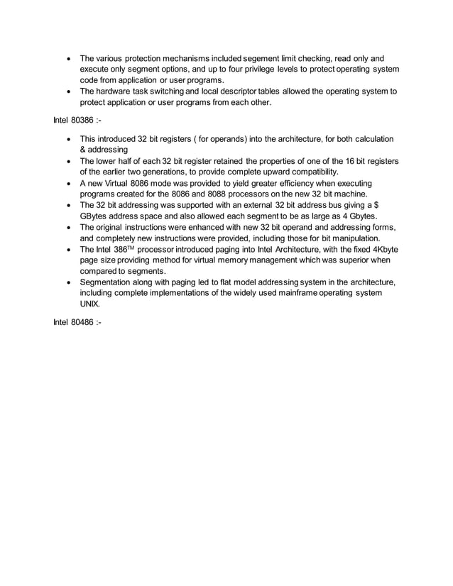Microprocessor evolution | DOCX | Computing | Technology & Computing