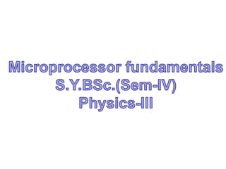 Microprocessor fundamentals | PPT