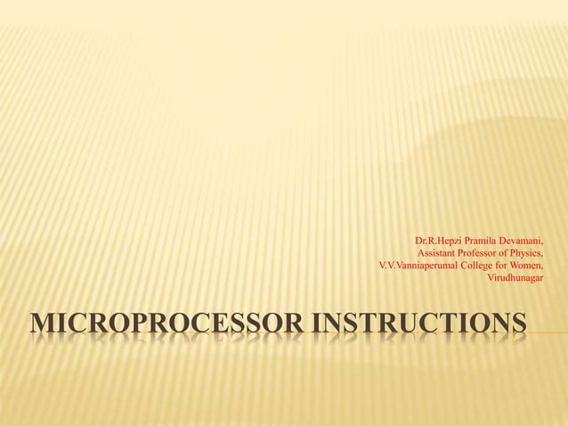 Microprocessor instructions | PPT