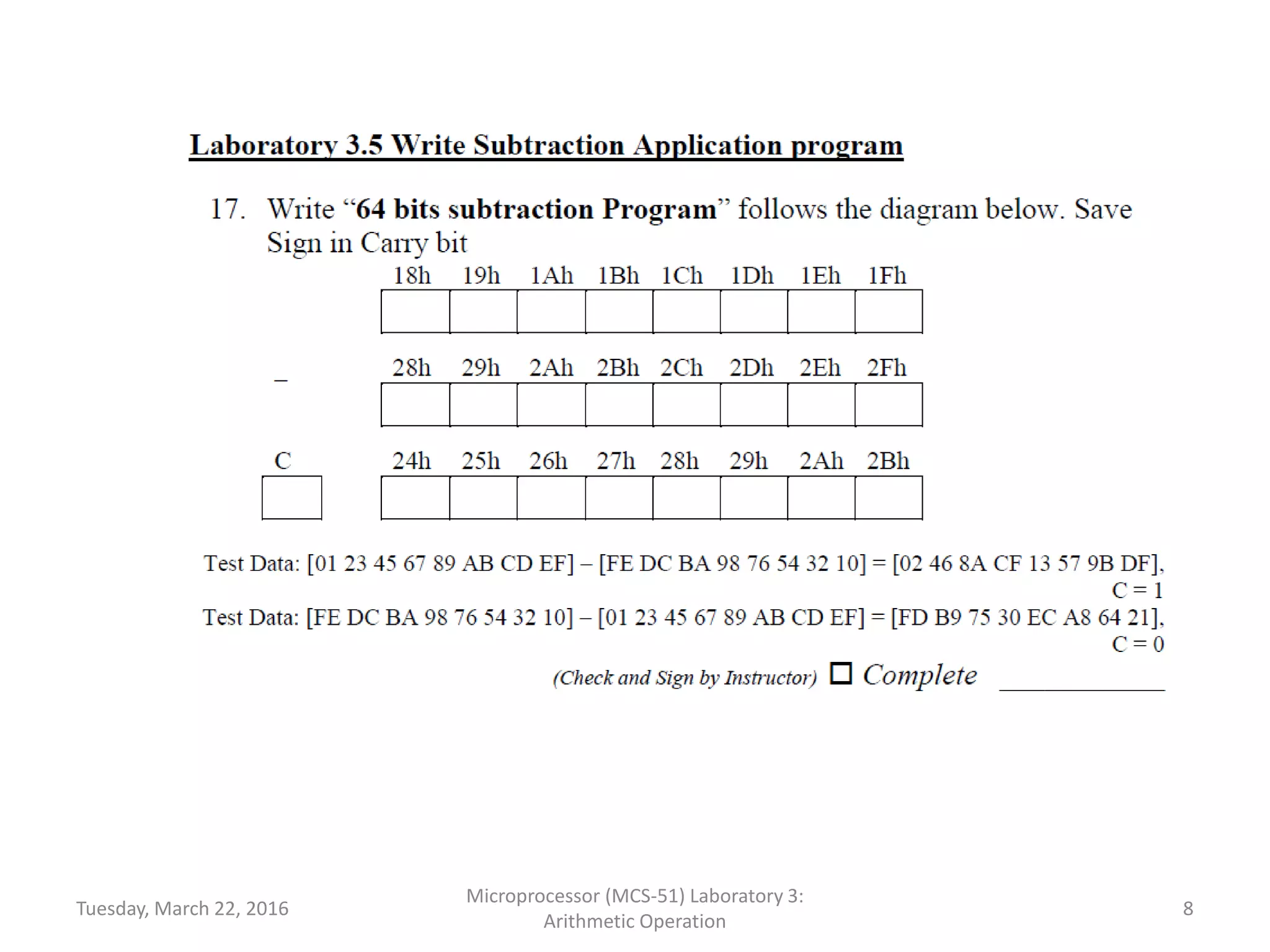 Microprocessor laboratory 03 Arithmetic Operation (Additional and ...