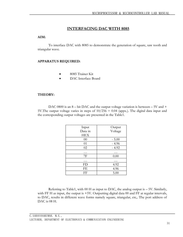 Microprocessor lab | PDF