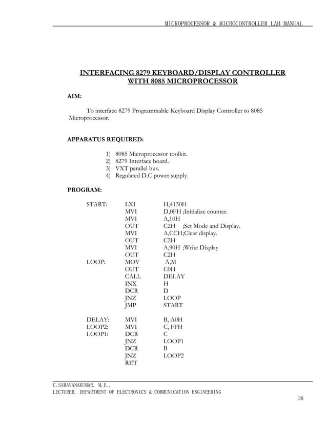 Microprocessor lab | PDF