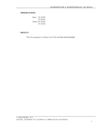 Microprocessor lab | PDF