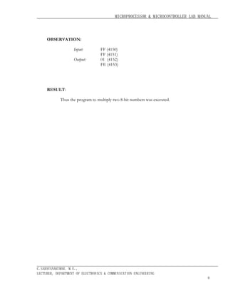 Microprocessor lab | PDF