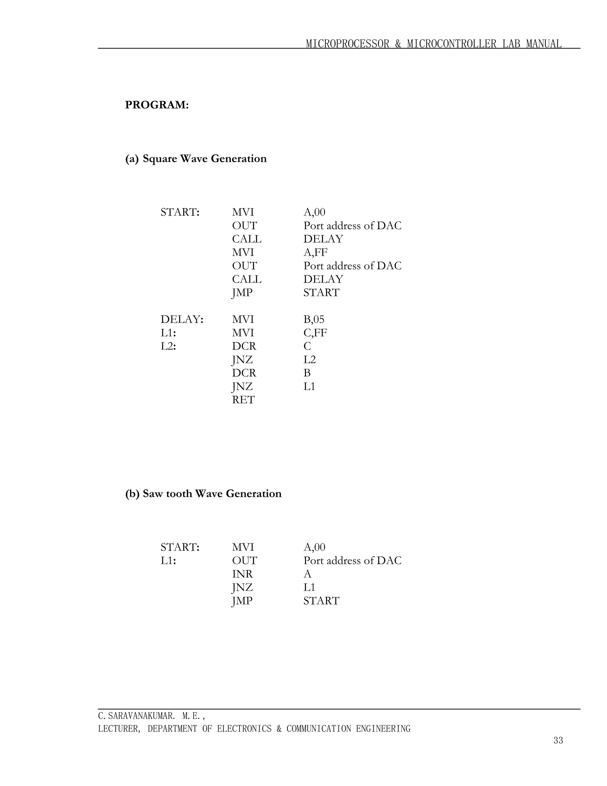 Microprocessor lab | PDF