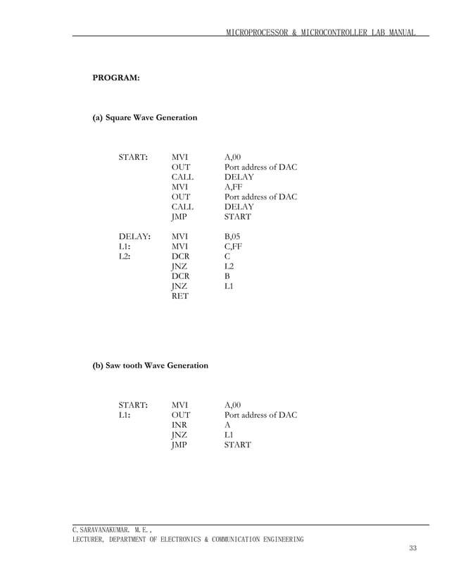 Microprocessor lab | PDF