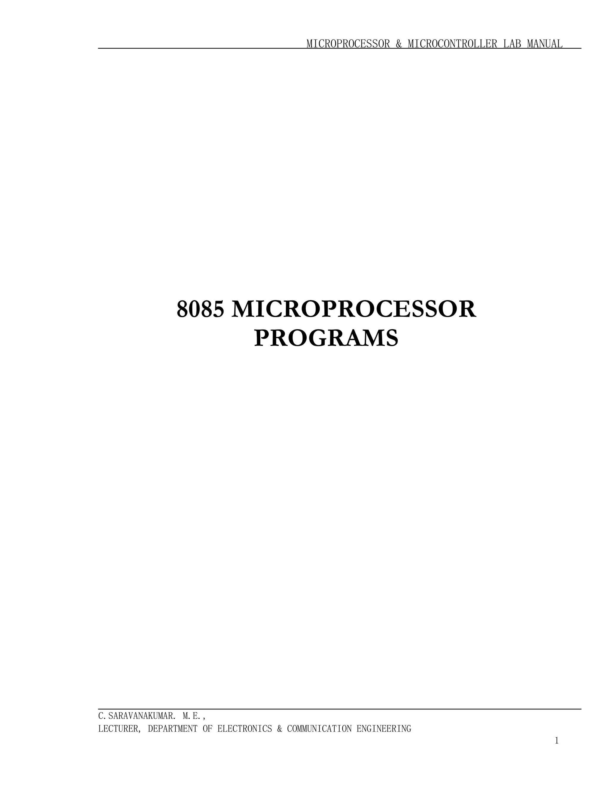Microprocessor lab | PDF