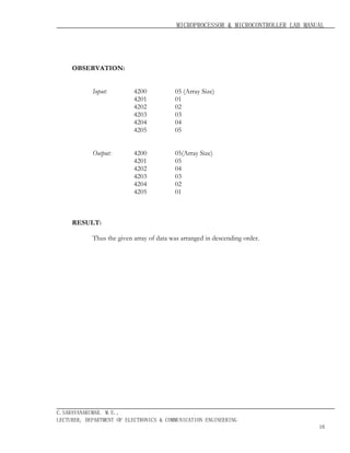 Microprocessor lab | PDF