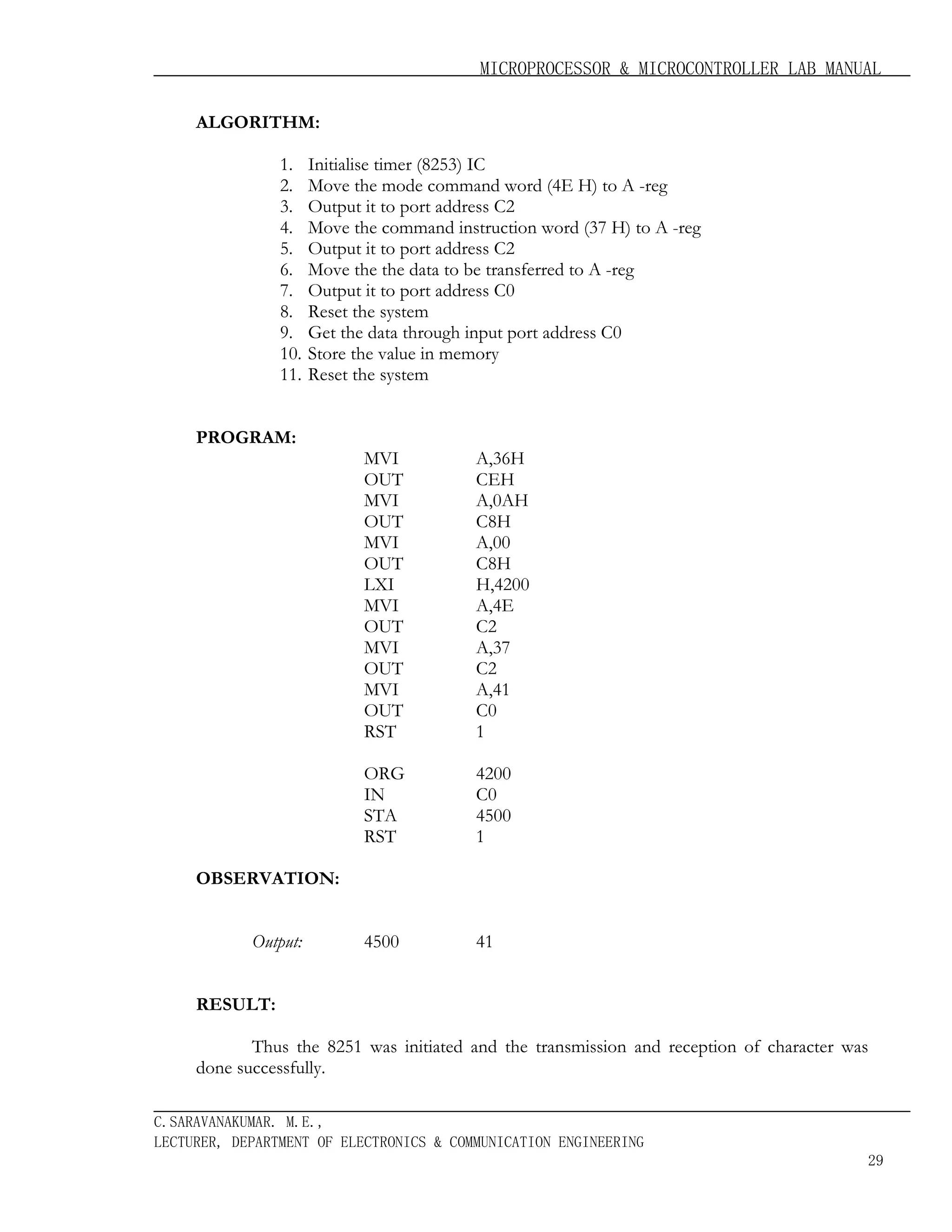 Microprocessor lab | PDF