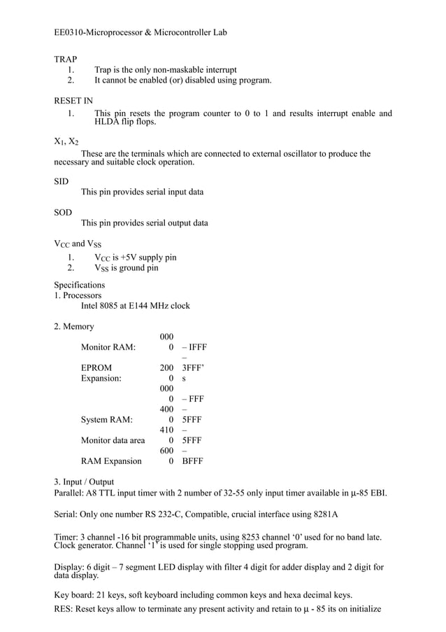 Microprocessorlabmanual ee0310 | RTF
