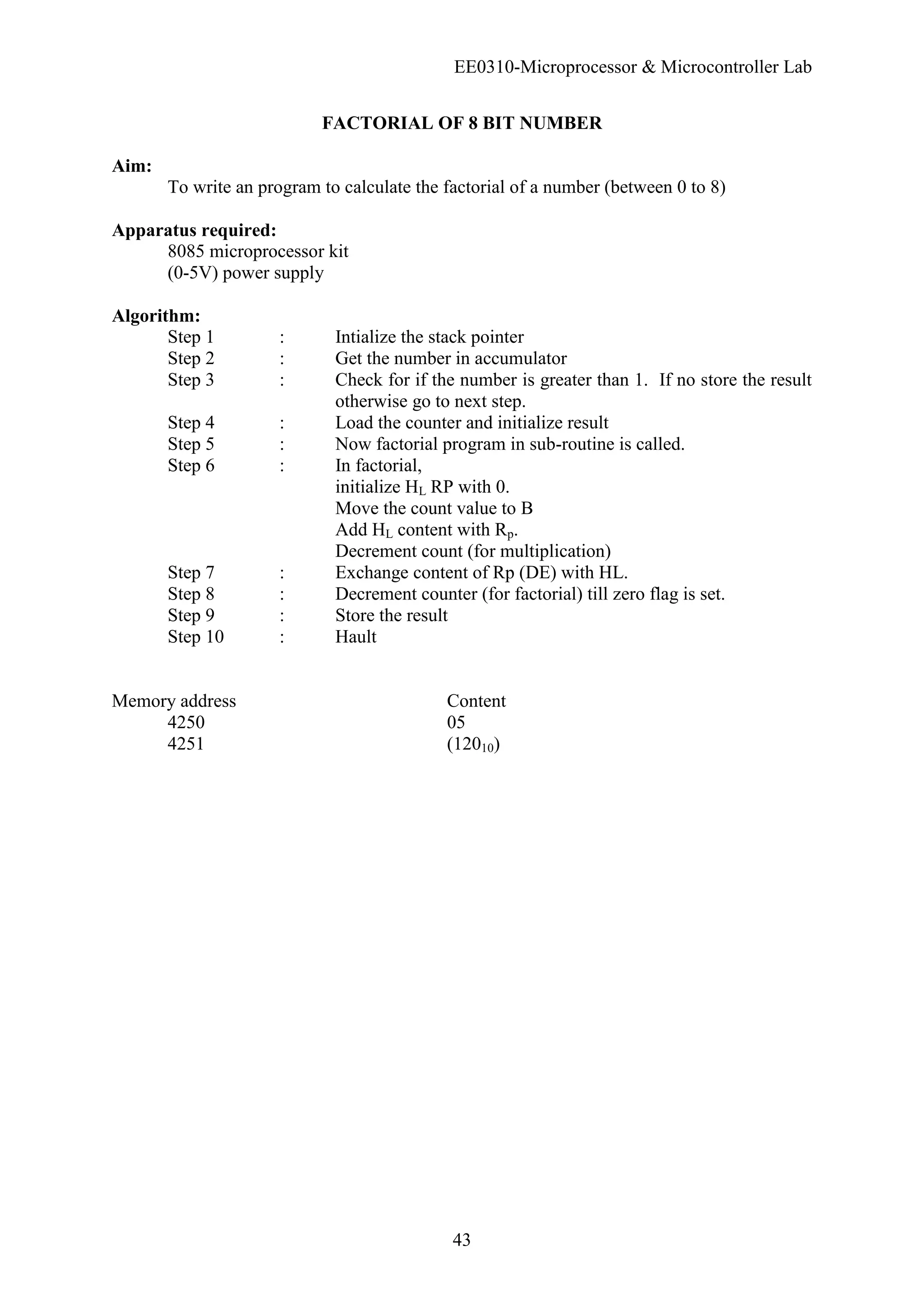 Microprocessorlabmanual ee0310 | PDF