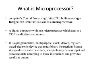 introduction of microprocessor | PPTX