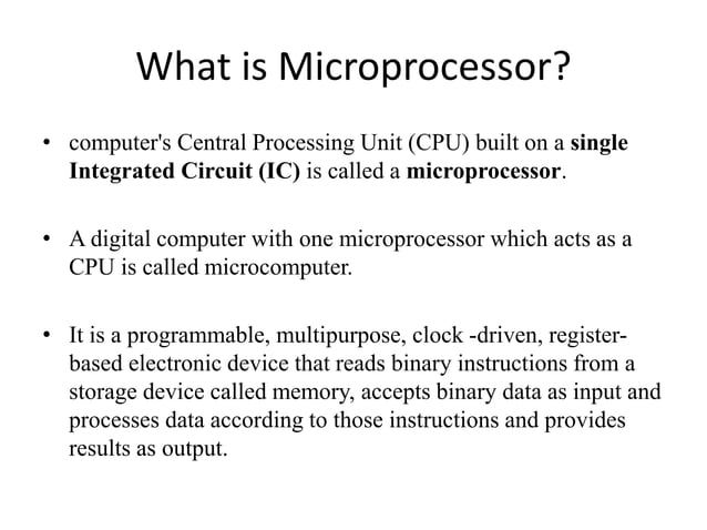 introduction of microprocessor | PPTX