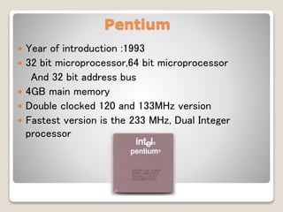 Evolution of Microprocessor | PPTX