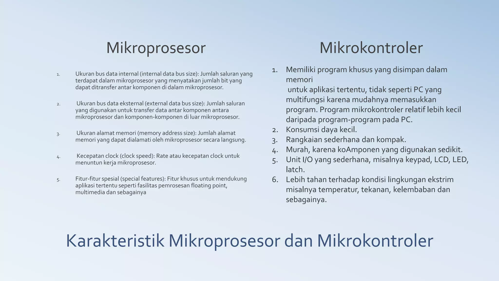Mikroprosesor dan Mikrokontroler | PPTX