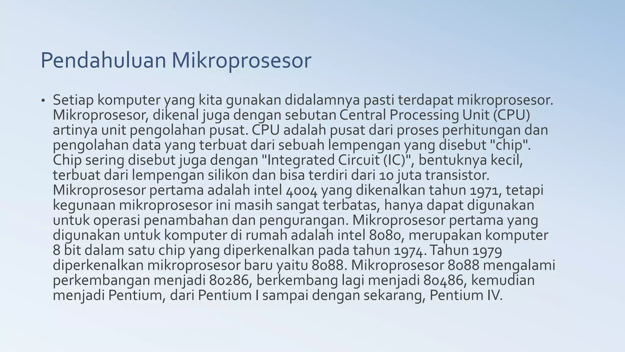 Mikroprosesor dan Mikrokontroler | PPTX