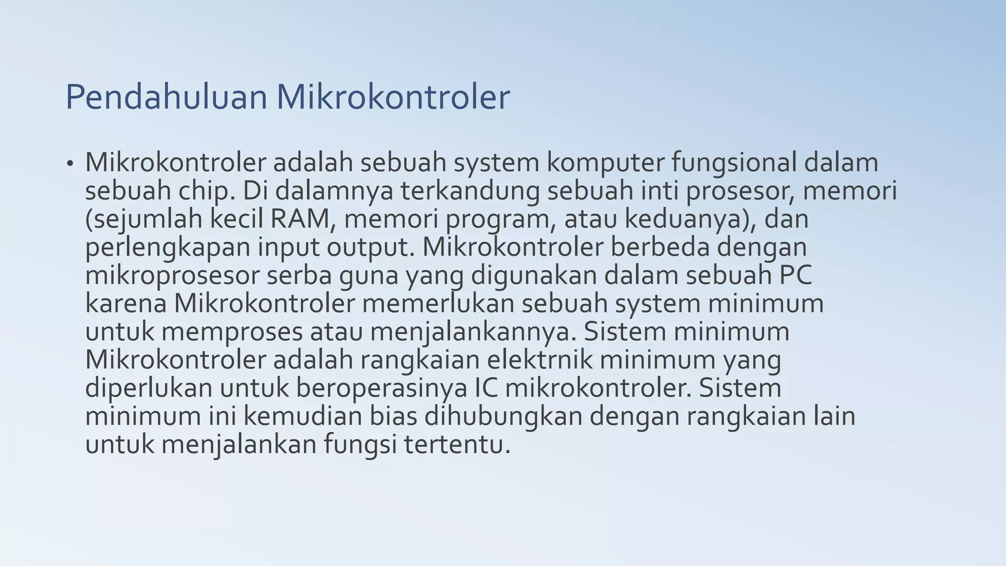 Mikroprosesor dan Mikrokontroler | PPTX
