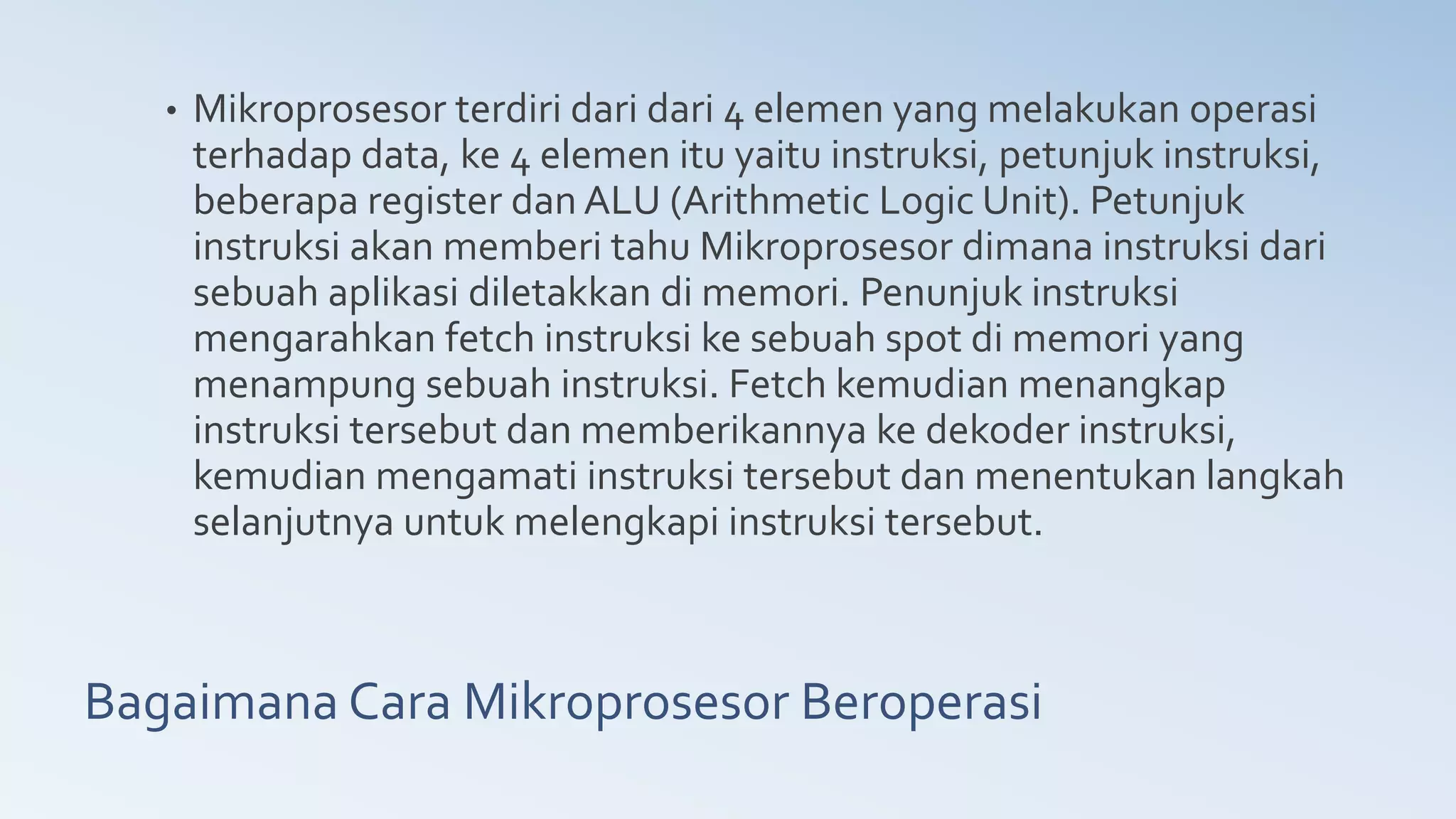 Mikroprosesor dan Mikrokontroler | PPTX