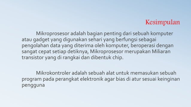 Mikroprosesor dan Mikrokontroler | PPTX