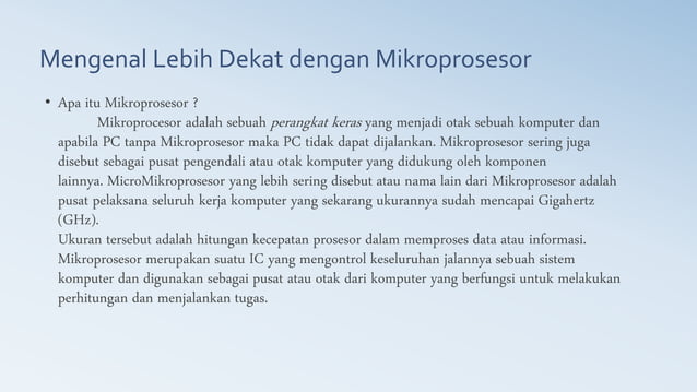 Mikroprosesor dan Mikrokontroler | PPTX