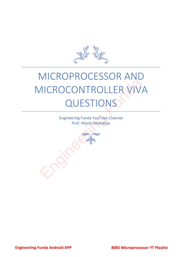 Microprocessor Microcontroller Interview & Viva Question.pdf | Programming Languages | Computing
