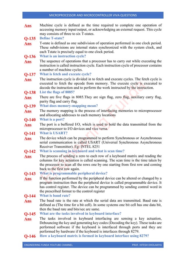 Microprocessor Microcontroller Interview And Viva Questionpdf Programming Languages Computing