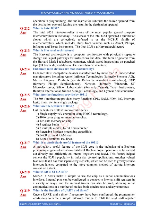 Microprocessor Microcontroller Interview And Viva Questionpdf Programming Languages Computing