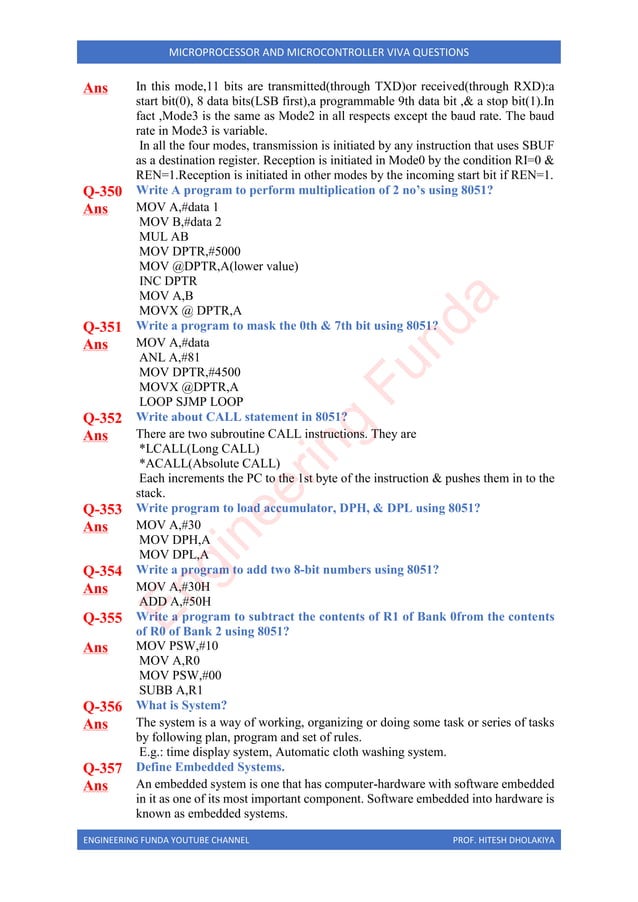 Microprocessor Microcontroller Interview & Viva Question.pdf | Programming Languages | Computing