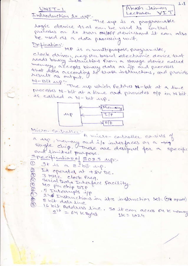 Microprocessor notes Akash Jaiman | PDF