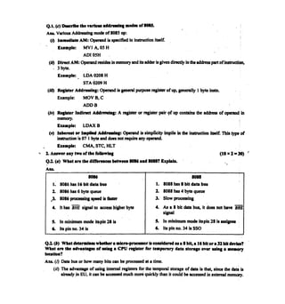 Microprocessor paper 3 with solutions | PDF