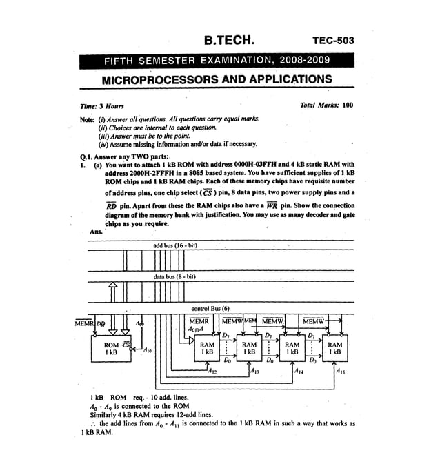 Microprocessor paper 4 with solutions | PDF
