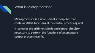 Microprocessor presentation | PPTX