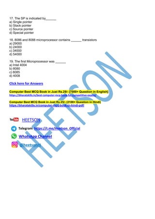 Microprocessor Question and Answer MCQ PDF | PDF