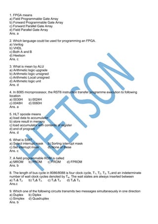 Microprocessor Question and Answer MCQ PDF | PDF