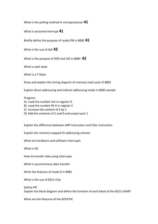 Microprocessor questions converted | PDF