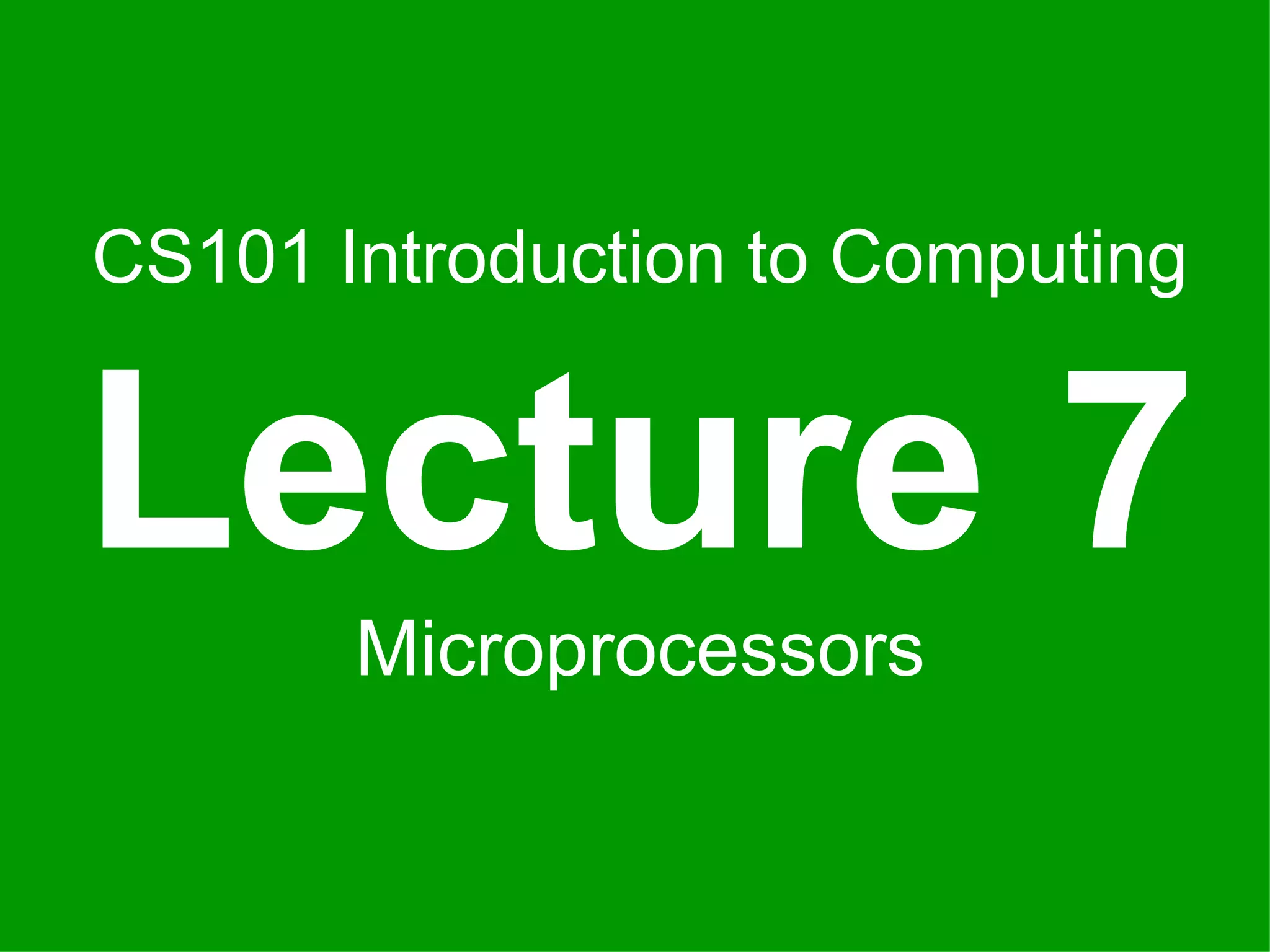 Microprocessors | PPT | Computing | Technology & Computing
