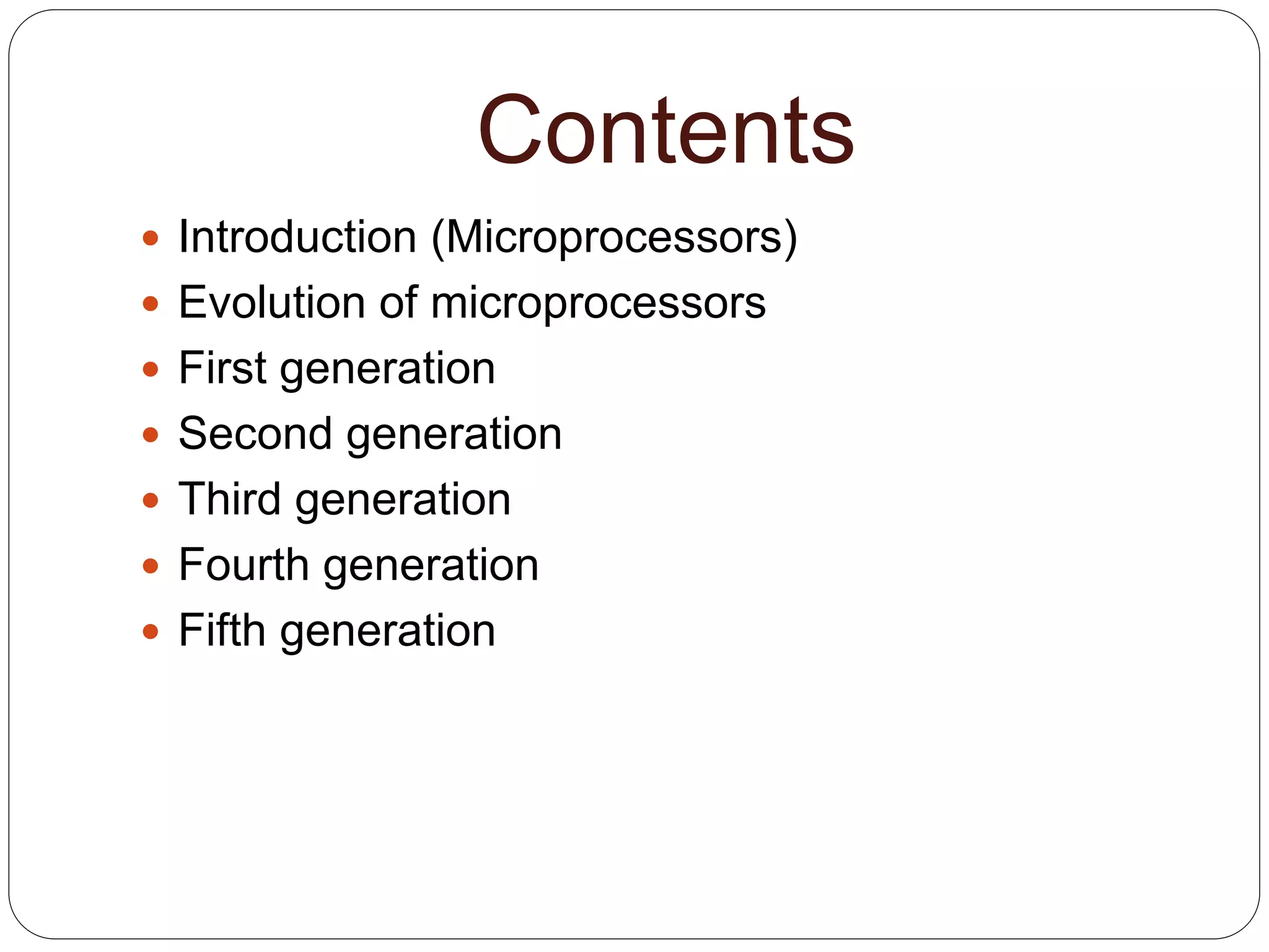 Microprocessors | PPTX