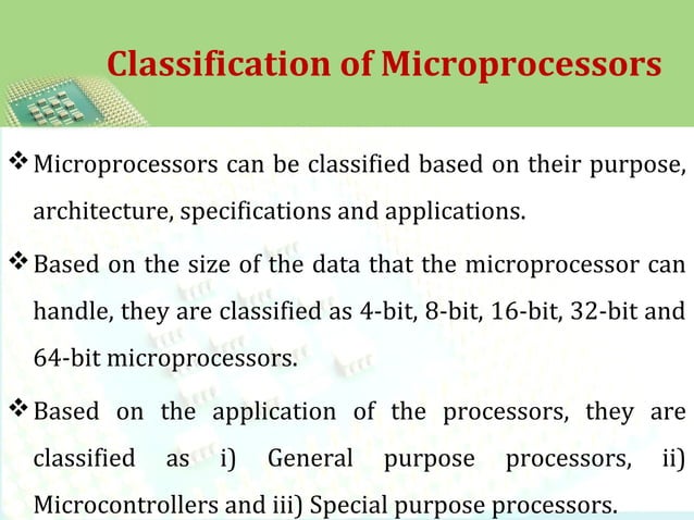 Origin Of Microprocessor And Classification Of Microprocessor Ppt